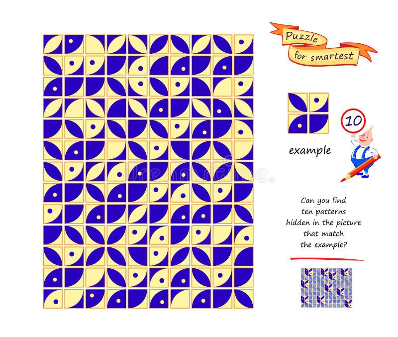 Logic Puzzle Game for Children and Adults. Can You Find 10 Patterns ...