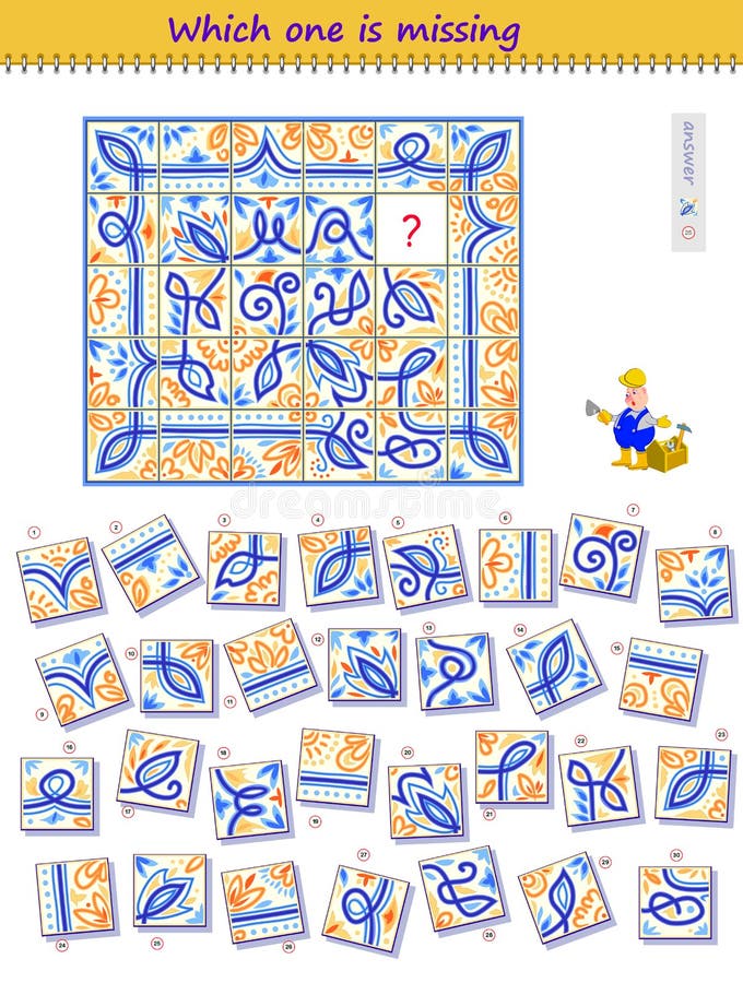 Place Missing Objects in Grid. Kids Activity Sheet. Logic Educational ...