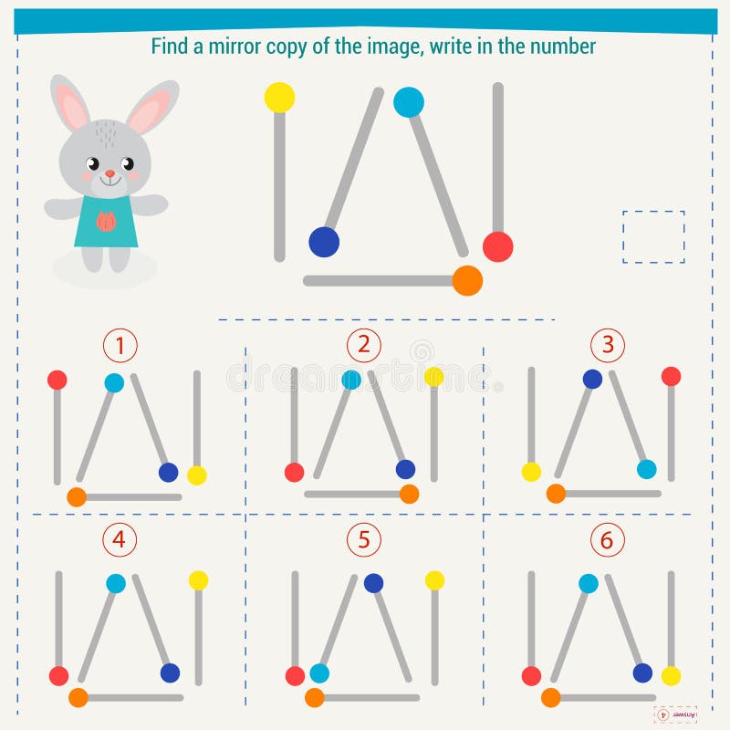 Logic Puzzle Game for Children. Select and Write Down the Number of the ...