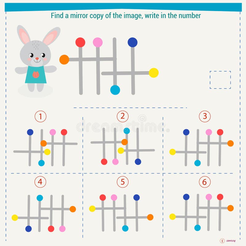 Logic Puzzle Game for Children. Select and Write Down the Number of the ...