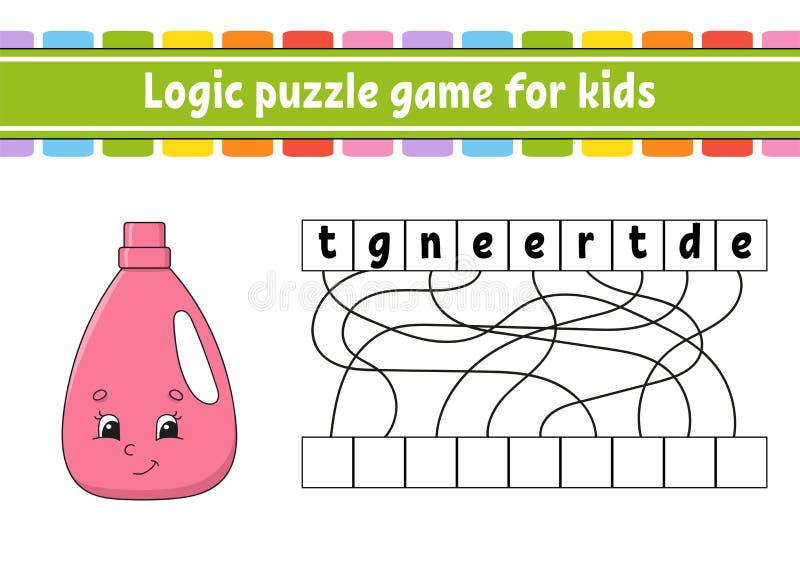 Logic Puzzle Game. Learning Words for Kids. Find the Hidden Name ...