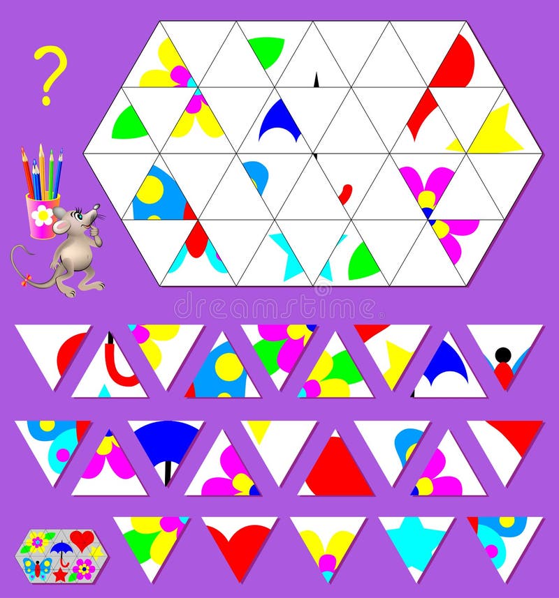 Logic Triomino Puzzle Game for Children and Adults. Need To Find the ...