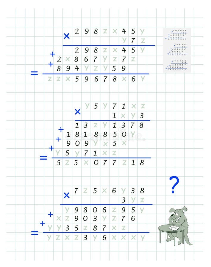 Logic Puzzle Game. Replace in Each Task Letters with Numbers and Solve ...