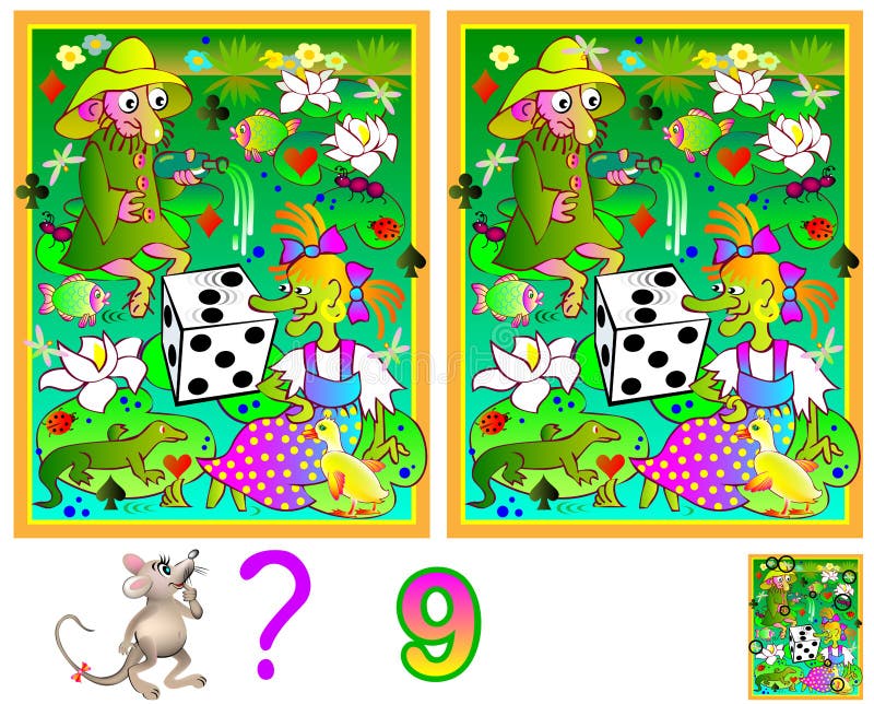 Logic Puzzle Game for Young Children. Need To Find Nine Differences ...