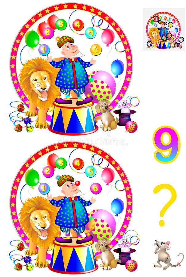 Logic Puzzle Game for Young Children. Need To Find Nine Differences ...