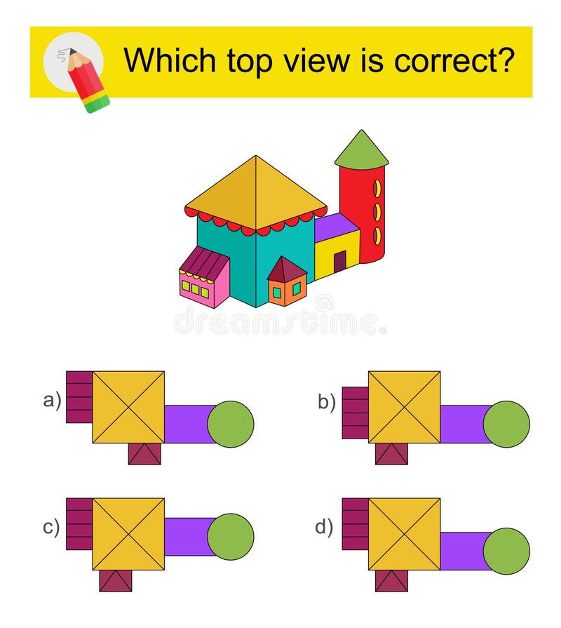 Logic Puzzle for Kids. Which Top View is Correct? IQ Training Test ...
