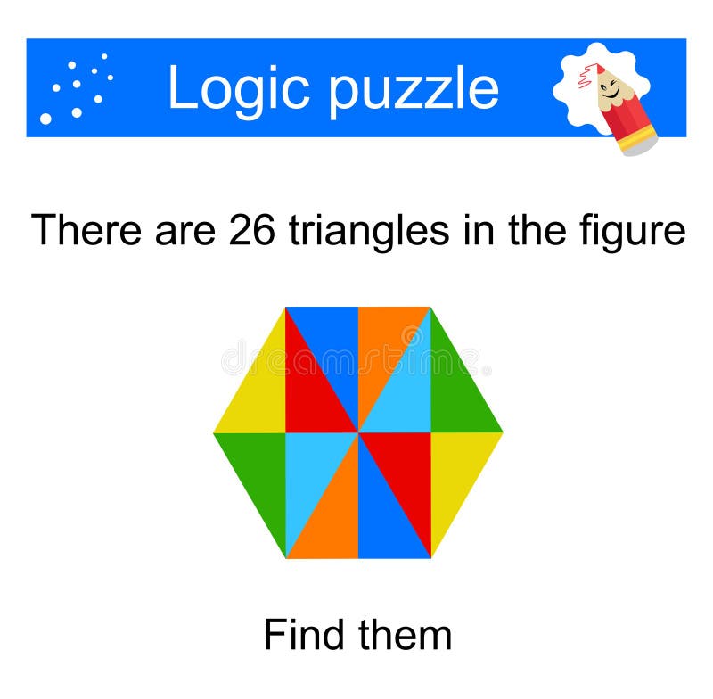 Logic Puzzle. There are 26 Triangles in the Figure. Find Them. Vector ...