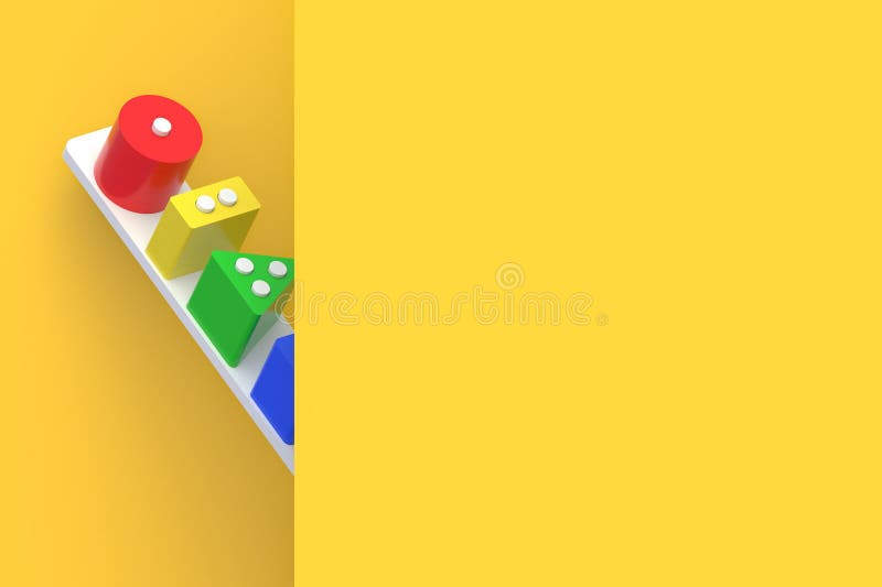 Logic Toy Behind the Wall. Copy Space Stock Illustration - Illustration ...