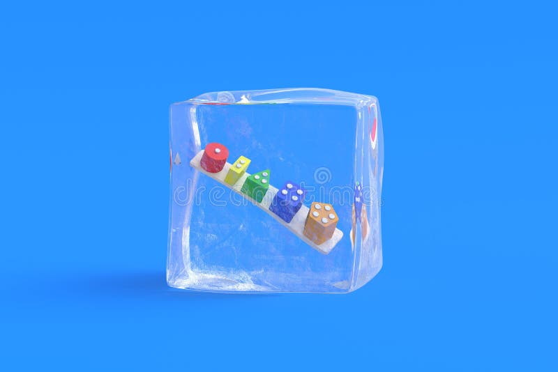 Logic toy in ice cube stock illustration. Illustration of logic - 267768738