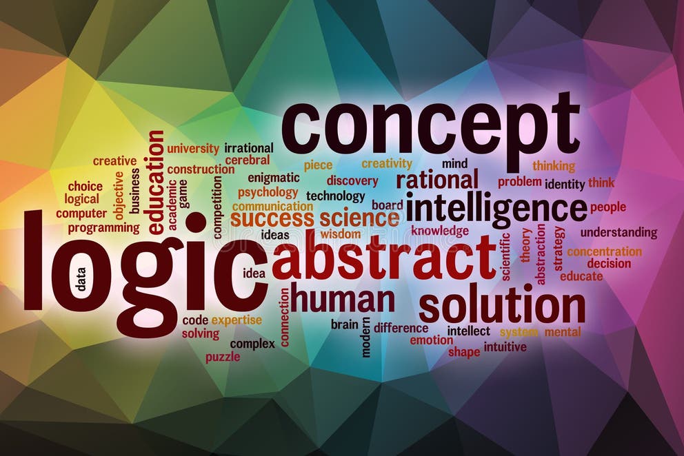 Logic Word Cloud with Abstract Background Stock Illustration ...