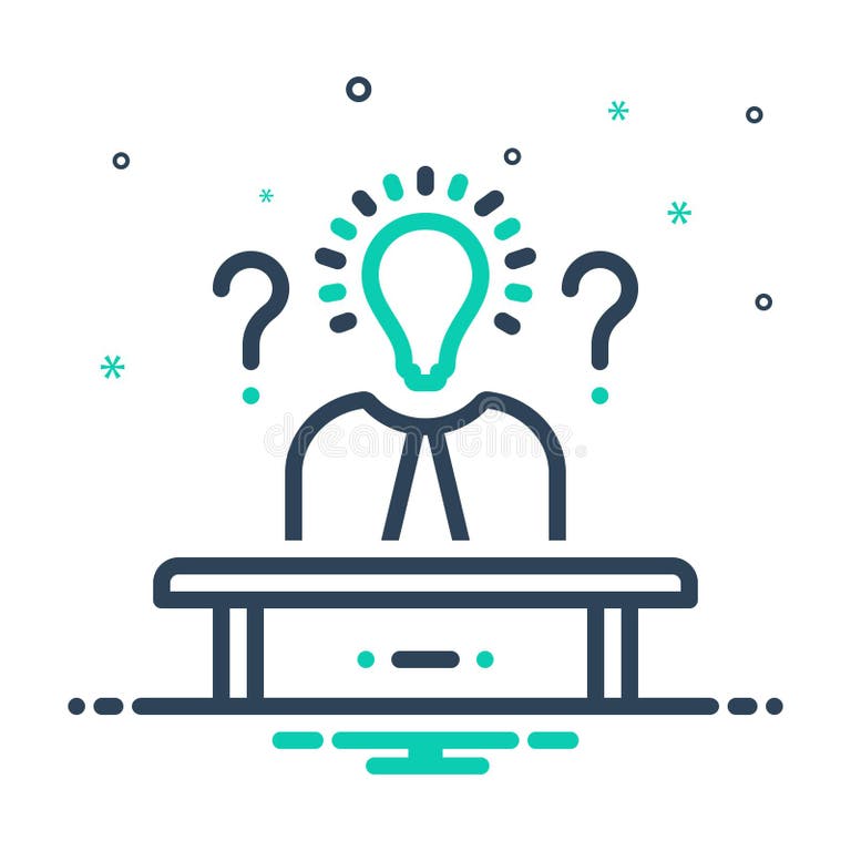 Mix Icon for Logical, Creativity and Confuse Stock Illustration ...