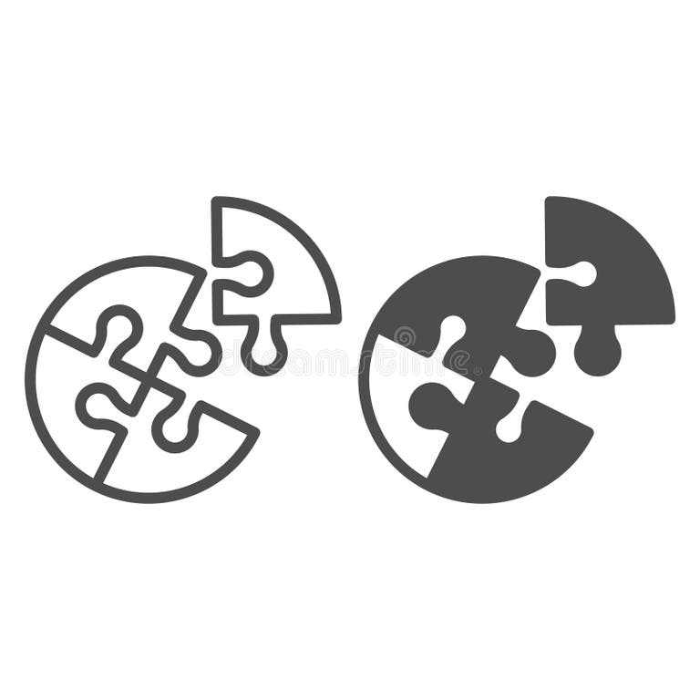 Logical Puzzle Game Piece Line and Solid Icon, Neural Network Concept. Vector Graphics Stock ...