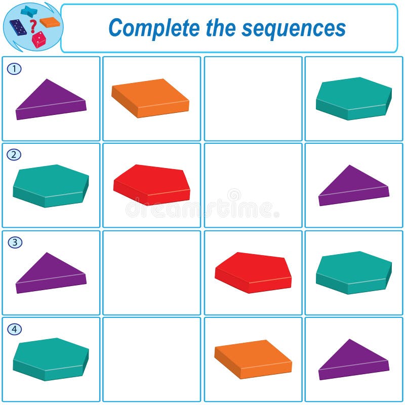 Logical Task. Complete the Sequences Stock Vector - Illustration of ...