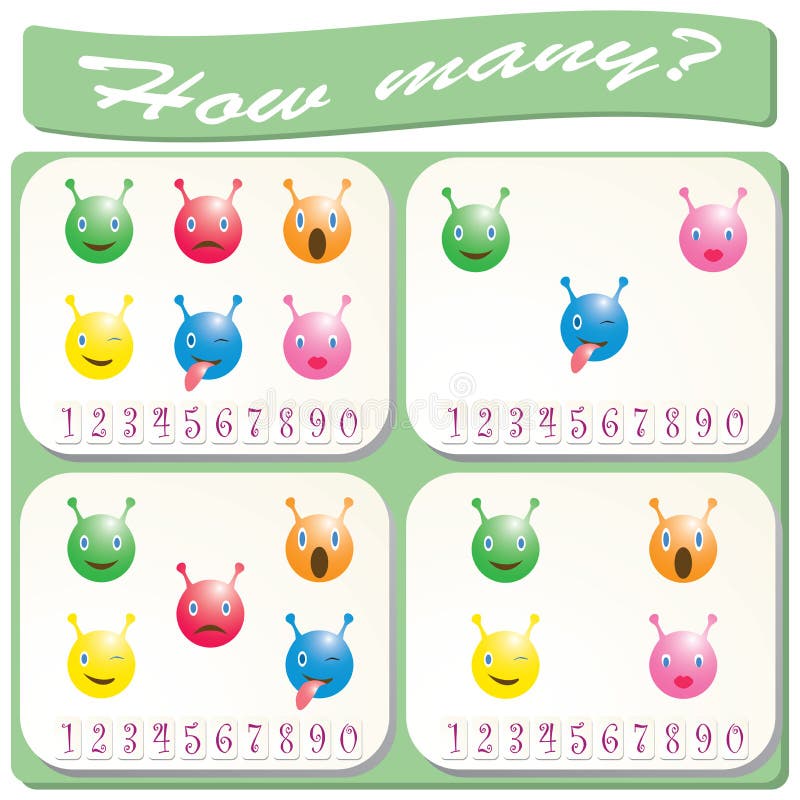 Logical Task. Count and Mark the Number of Objects Stock Vector ...