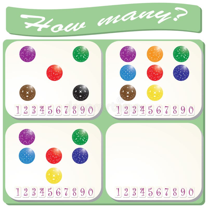 Logical Task. Count and Mark the Number of Objects Stock Vector ...