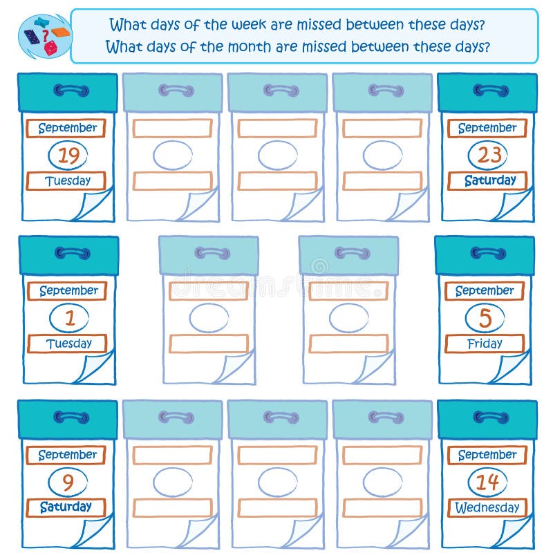 Days Week Worksheet Stock Illustrations – 28 Days Week Worksheet Stock ...
