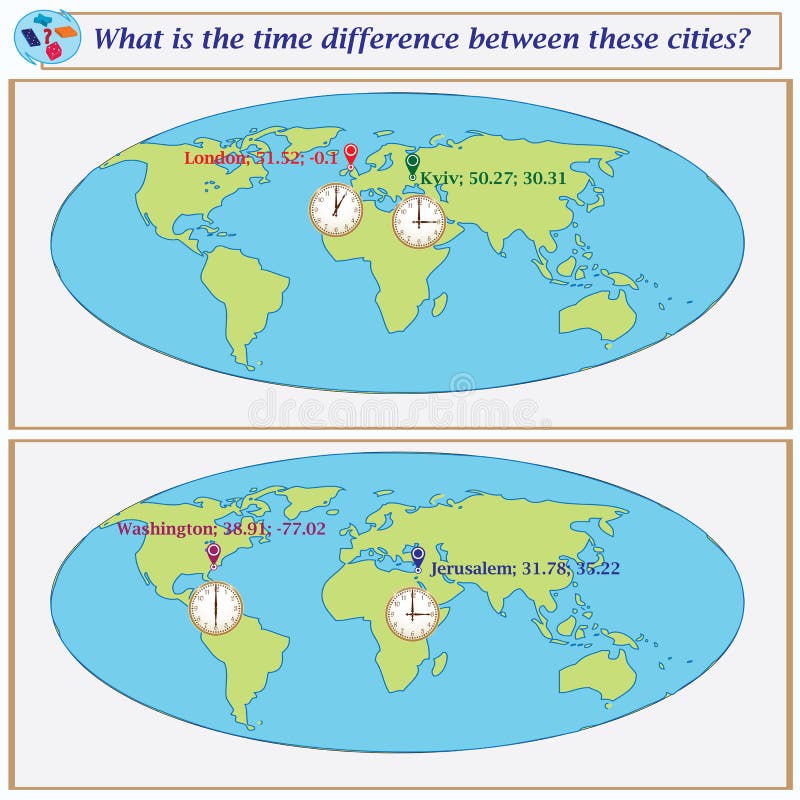Logical Task. What is the Time Difference between these Cities? Stock ...