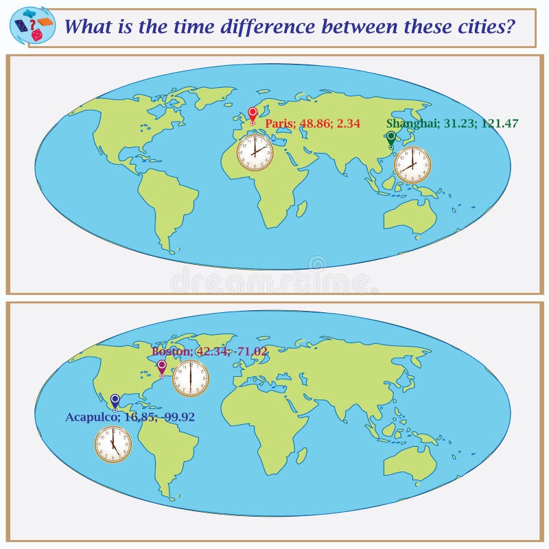 Logical Task. What is the Time Difference between these Cities? Stock ...