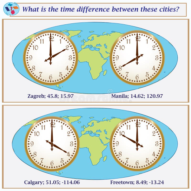 Logical Task. What is the Time Difference between these Cities? Stock ...