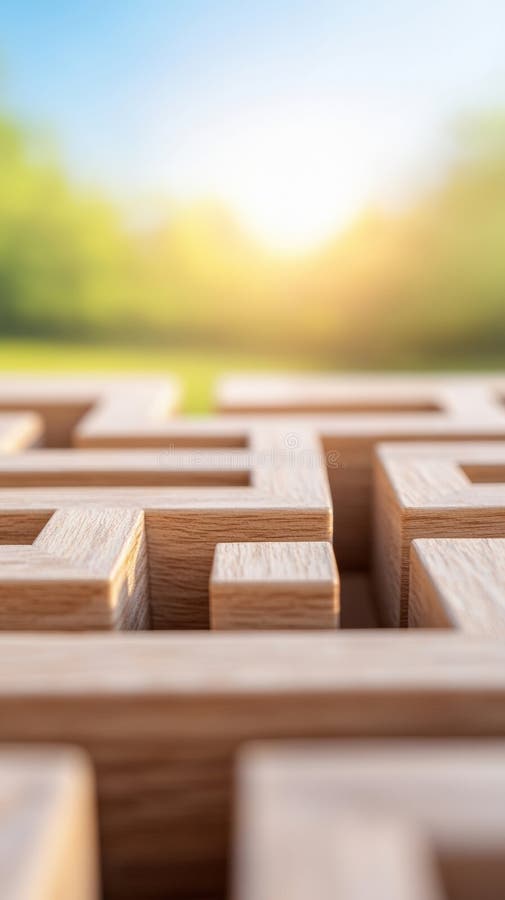 Logical Thinking through a Maze with a Bright Exit, Copy Space for Text ...