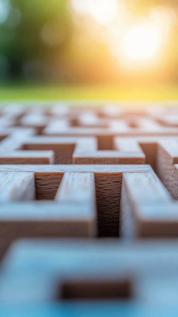 Logical Thinking through a Maze with a Bright Exit, Copy Space for Text ...