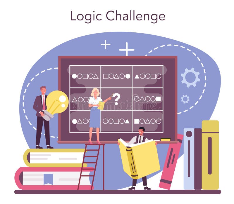Logician Concept. Scientist Systematicly Studying Logical Challenges ...