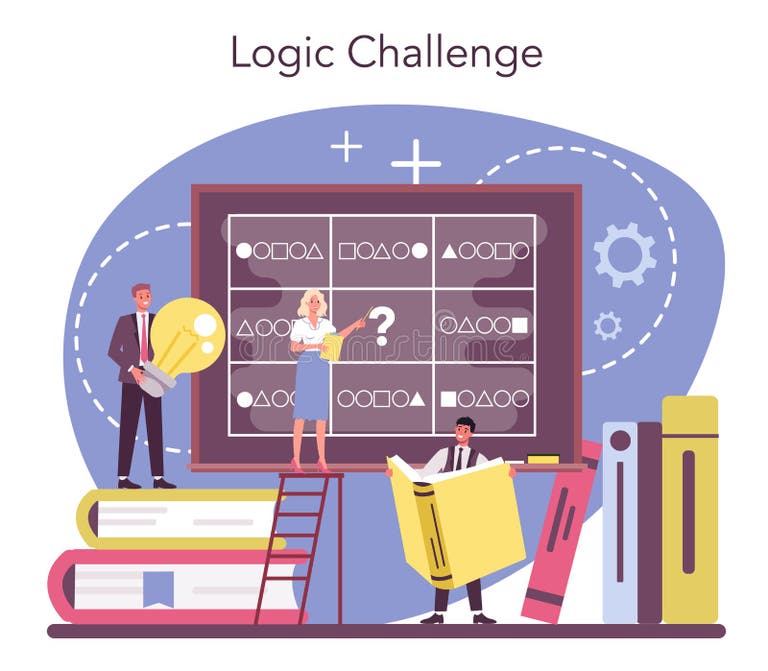 Logician Concept. Scientist Systematicly Studying Logical Challenges ...