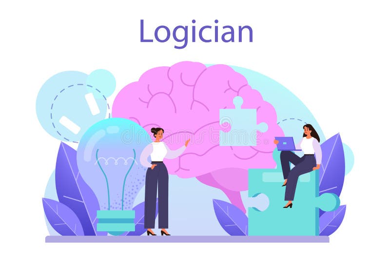 Logician Concept. Scientist Systematicly Studying Logical Challenges ...