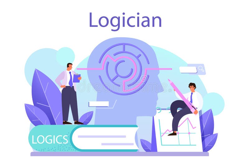 Logician Concept. Scientist Systematicly Studying Logical Challenges ...