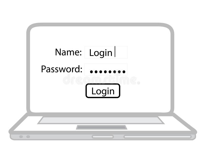 Computer log in stock vector. Illustration of abstract - 6654424