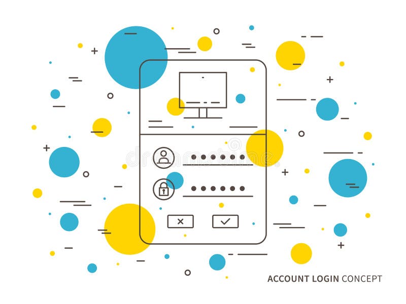 Login Access Webpage Vector Illustration Stock Vector - Illustration of ...