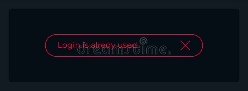 Login Already Used UI Element Template Stock Vector - Illustration of ...