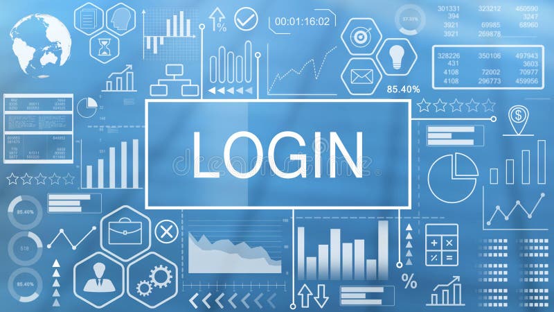 Login, Animated Typography stock illustration. Illustration of reality ...