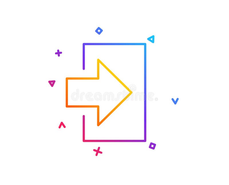 Login Arrow Line Icon. Sign in. Vector Stock Vector - Illustration of ...