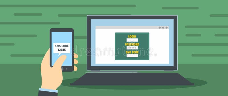 Login banner, flat style stock illustration. Illustration of internet ...