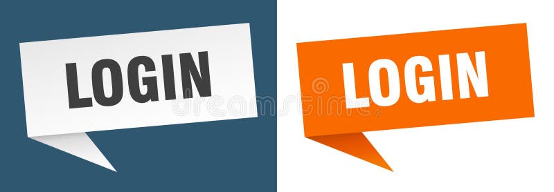 Login Banner. Login Speech Bubble Label Set Stock Vector - Illustration ...