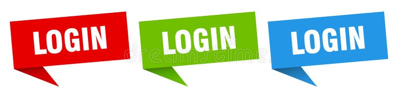 Login Banner. Login Speech Bubble Label Set Stock Vector - Illustration ...