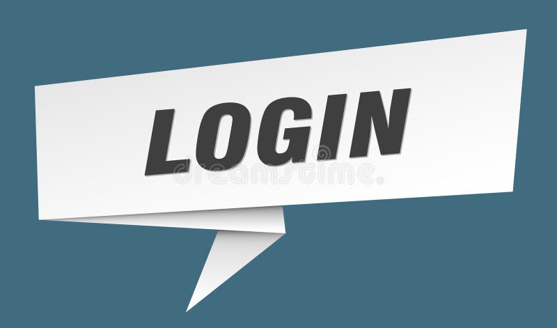 Login Banner. Login Speech Bubble, Label, Sticker, Sign Template Stock ...