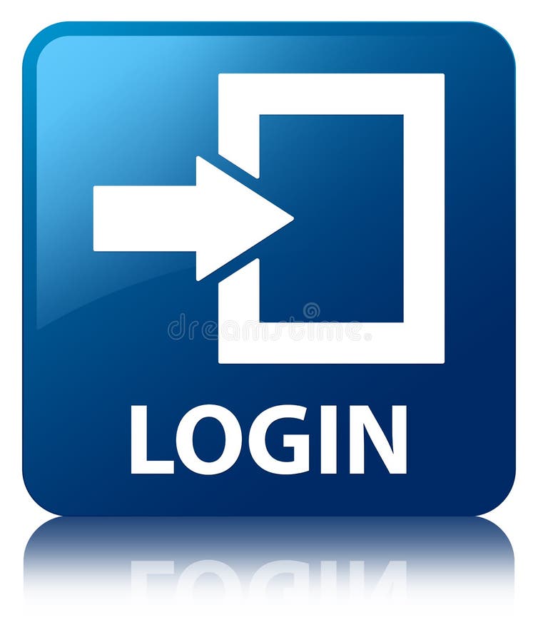 Login blue square button stock illustration. Illustration of login ...