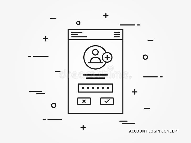 Login concept stock vector. Illustration of computer - 76160095