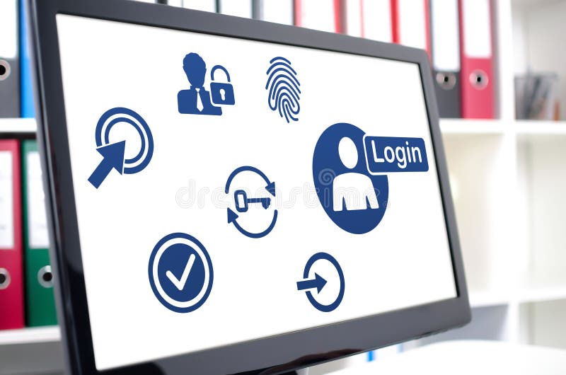 Login Concept on a Computer Screen Stock Photo - Image of signin ...
