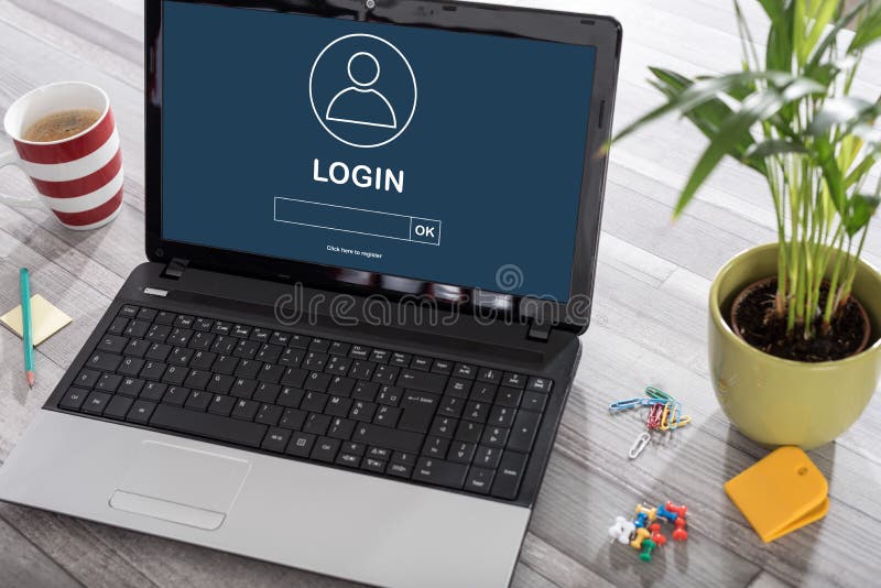 Login concept on a laptop stock photo. Image of signin - 84705392