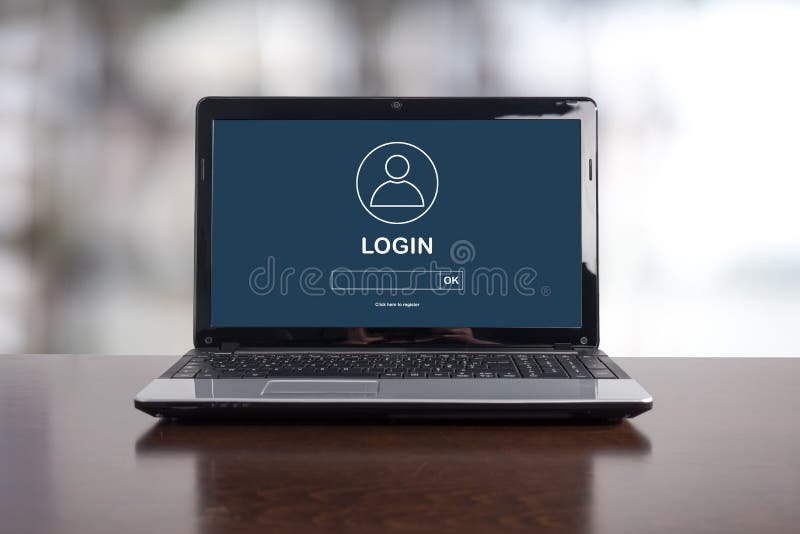 Login concept on a laptop stock image. Image of computer - 142605741