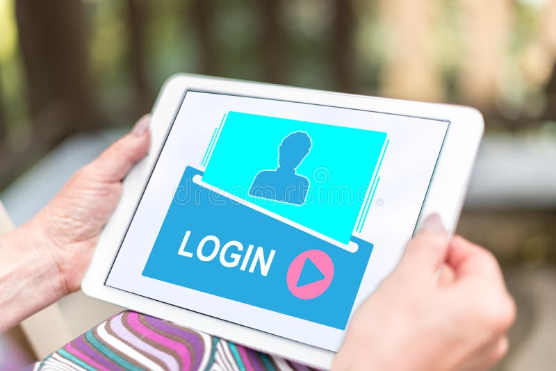 Login concept on a tablet stock image. Image of digital - 151607575