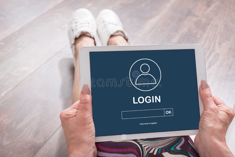 Login concept on a tablet stock photo. Image of business - 86719696