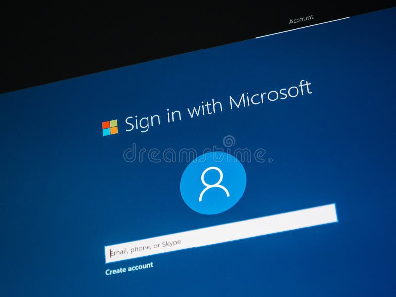 Login Da Instalação De Microsoft Windows 10 Pro Foto Editorial - Imagem ...
