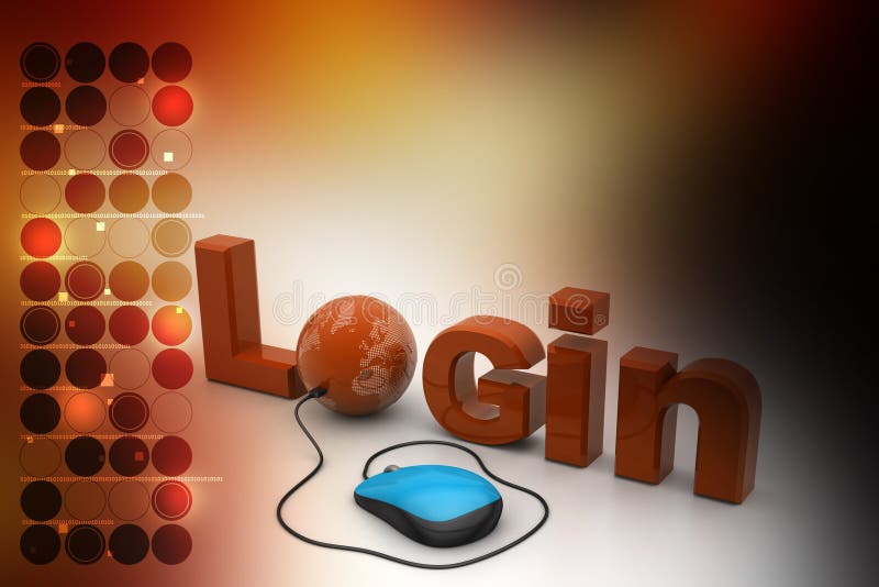 Login De Tekst Verbindt Aan Computermuis Stock Illustratie ...