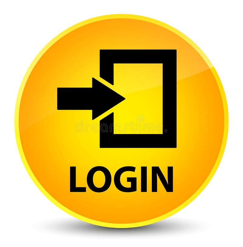 Login Elegant Yellow Round Button Stock Illustration - Illustration of ...