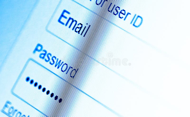 Login with Email and Password Stock Image - Image of blue, internet ...