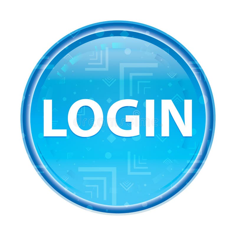 Login Floral Blue Round Button Stock Illustration - Illustration of ...